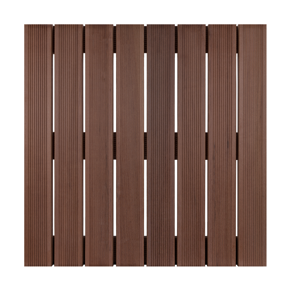 FSC® Massaranduba 2'x2' Ribbed Deck Tile - Preston Woodcraft